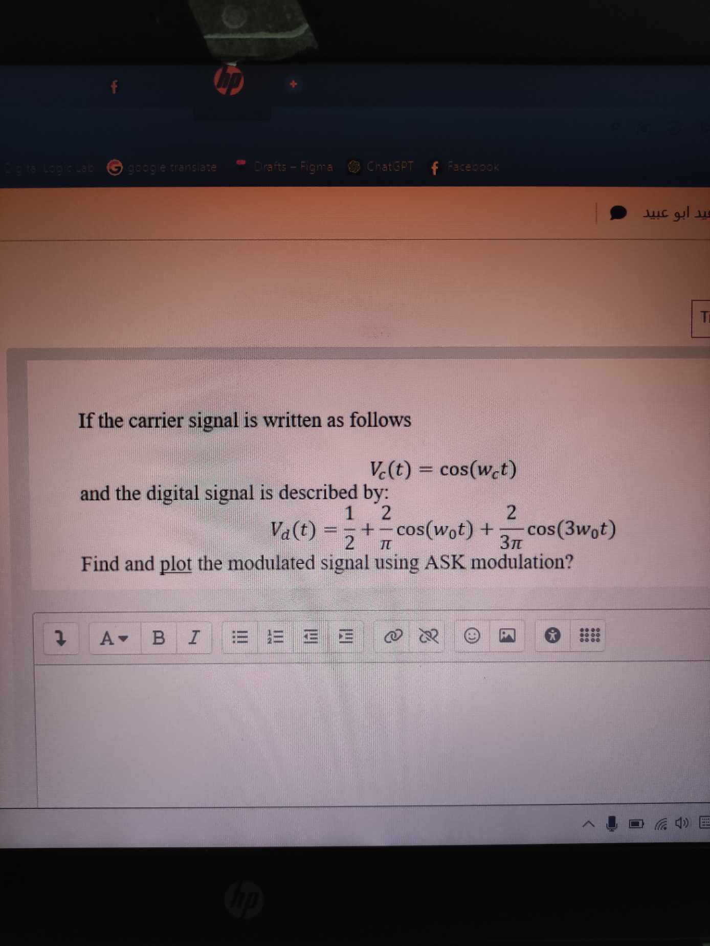Solved If the carrier signal is written as | Chegg.com
