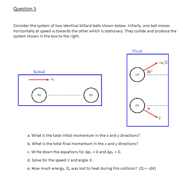 Solved Consider the system of two identical billiard balls | Chegg.com
