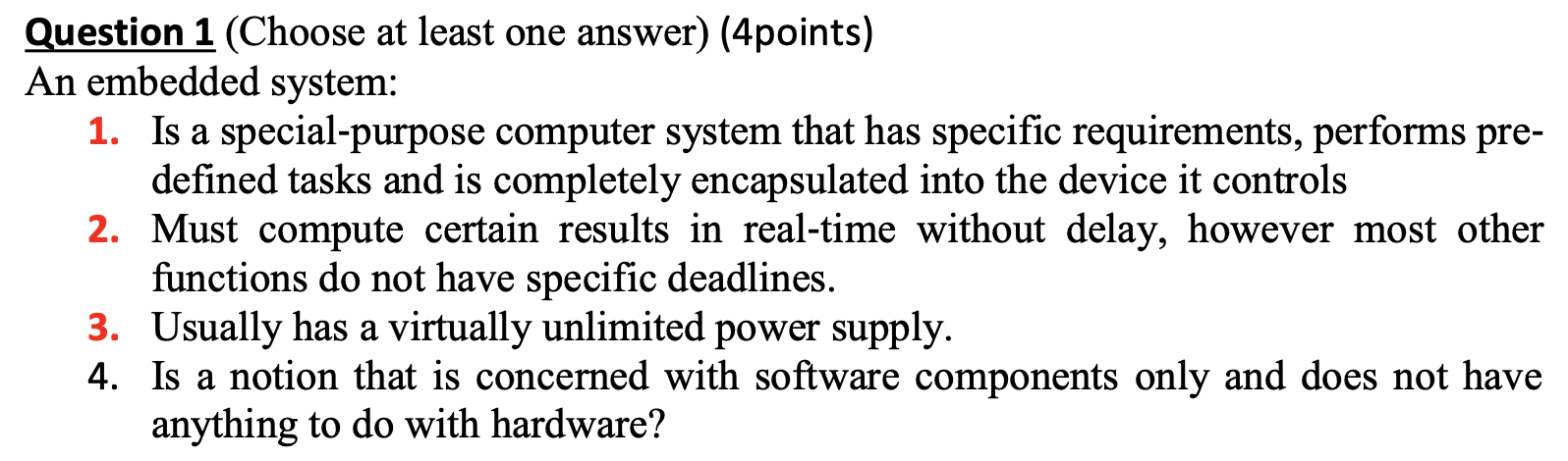 Solved Question 1 (Choose at least one answer) (4points) An | Chegg.com