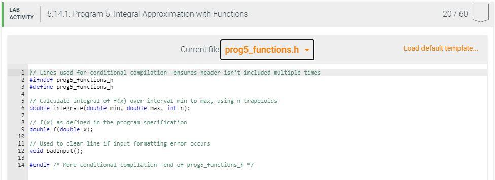 5.14 Program 5: Integral Approximation with Functions | Chegg.com