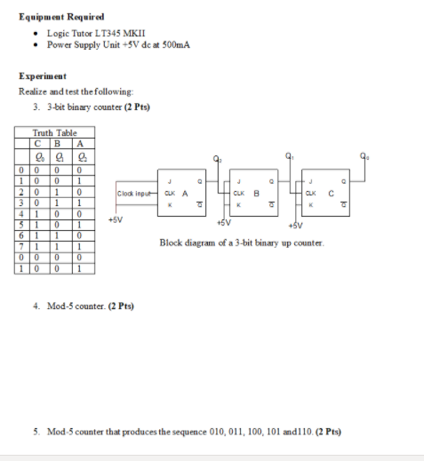 Equipment Required Logic Tutor LT345 MKII Power | Chegg.com