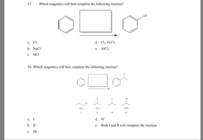 Solved 7. Which reagent(s) will best complete the following | Chegg.com