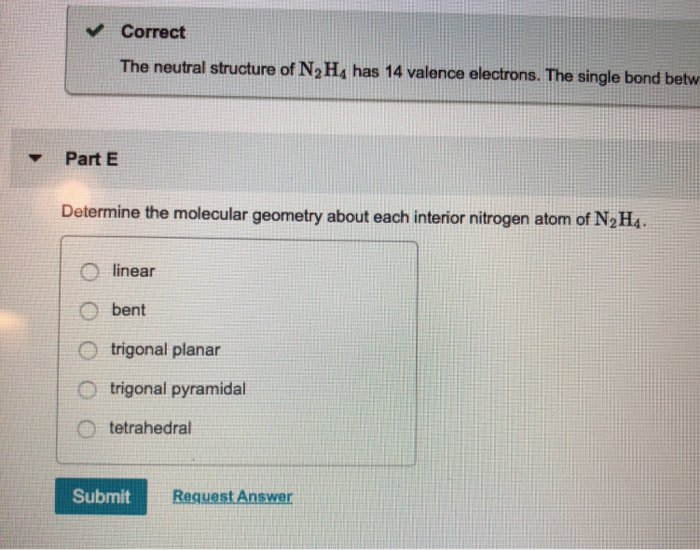 N2h2 Molecular Geometry
