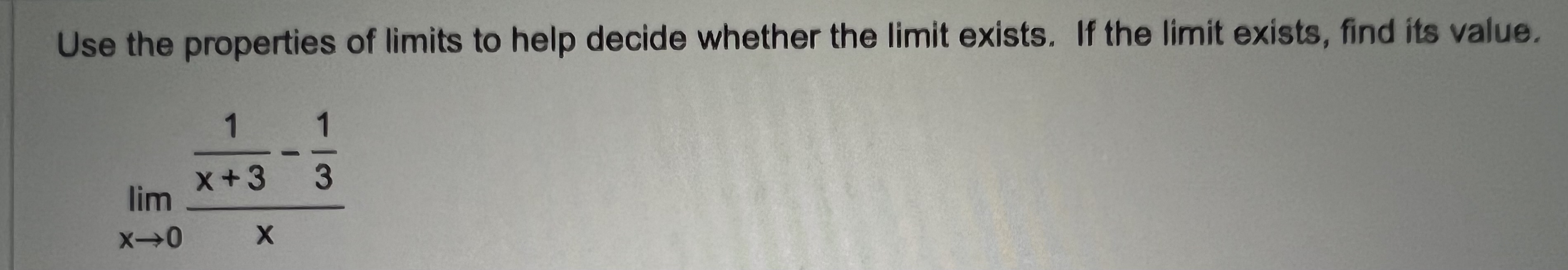 Solved Use the properties of limits to help decide whether | Chegg.com