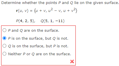 Solved Determine whether the points P and Q lie on the given | Chegg.com