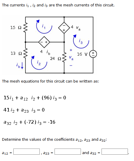 Solved The currents 11 , 12 and 13 are the mesh currents of | Chegg.com
