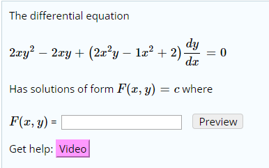 Solved The differential equation dy 2.ry2 – 2xy + 2xy - 1x2 | Chegg.com