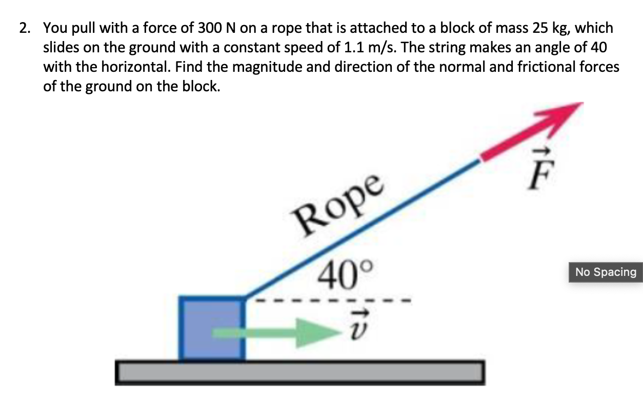 Solved You pull with a force of 300 N on a rope that is | Chegg.com