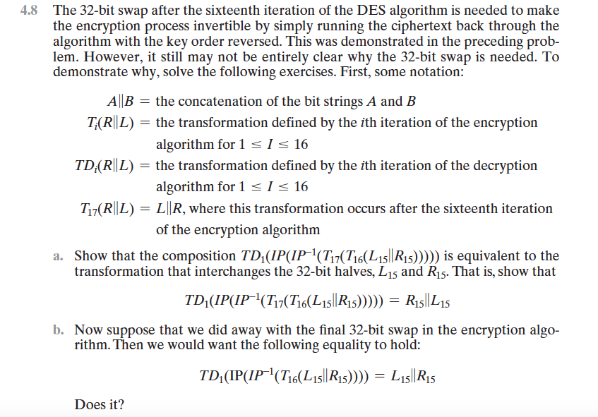 Solved 4.8 The 32-bit swap after the sixteenth iteration of | Chegg.com