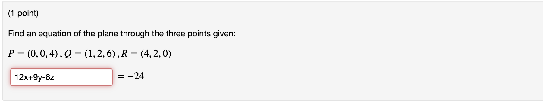 Solved Find an equation of the plane through the three | Chegg.com
