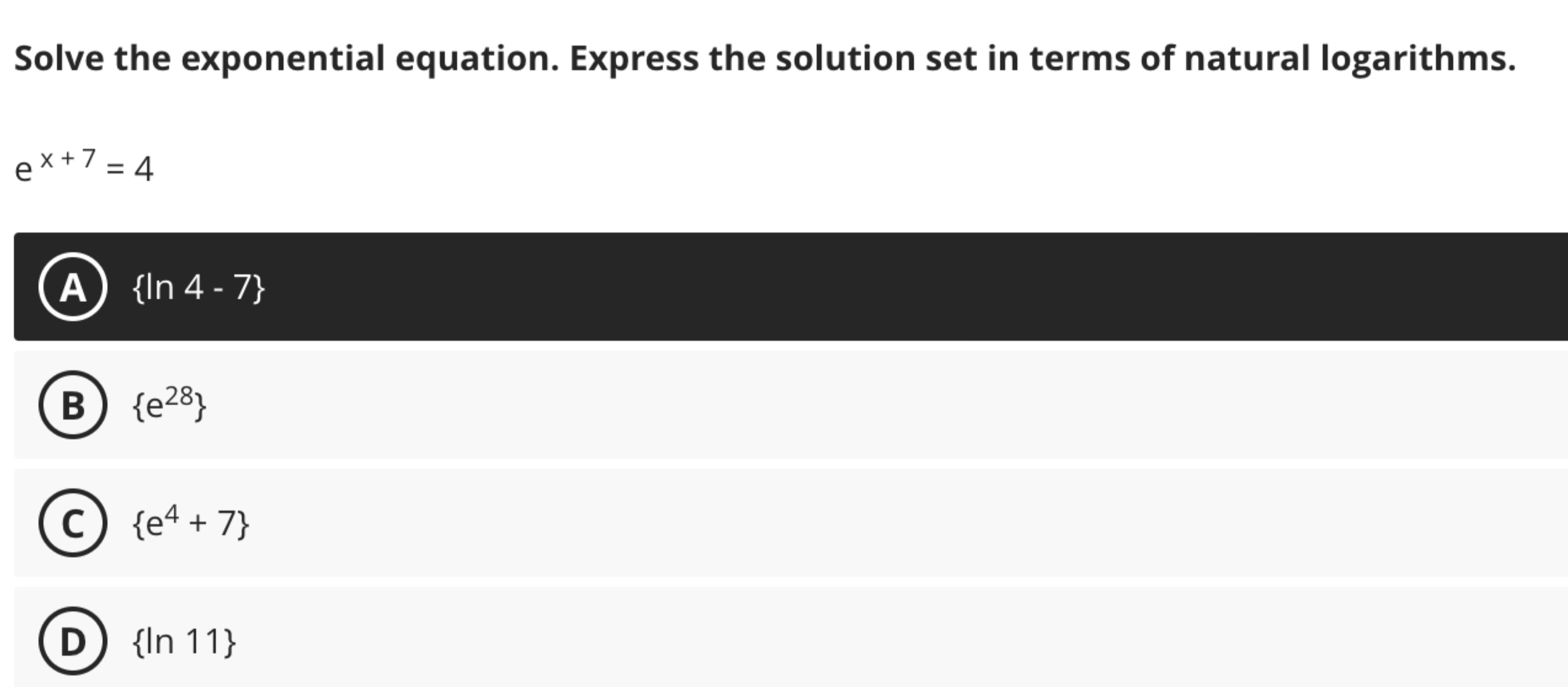 Solved Solve the exponential equation. Express the solution | Chegg.com