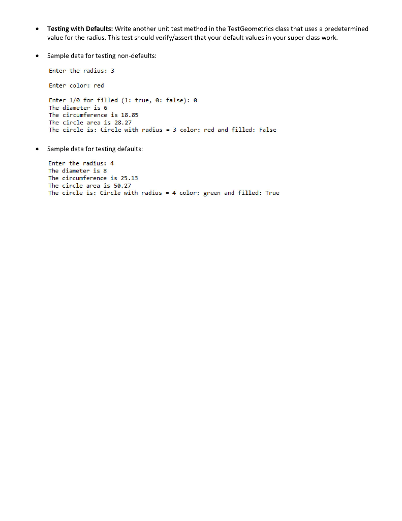 Solved Python Unit testing with defaults and | Chegg.com