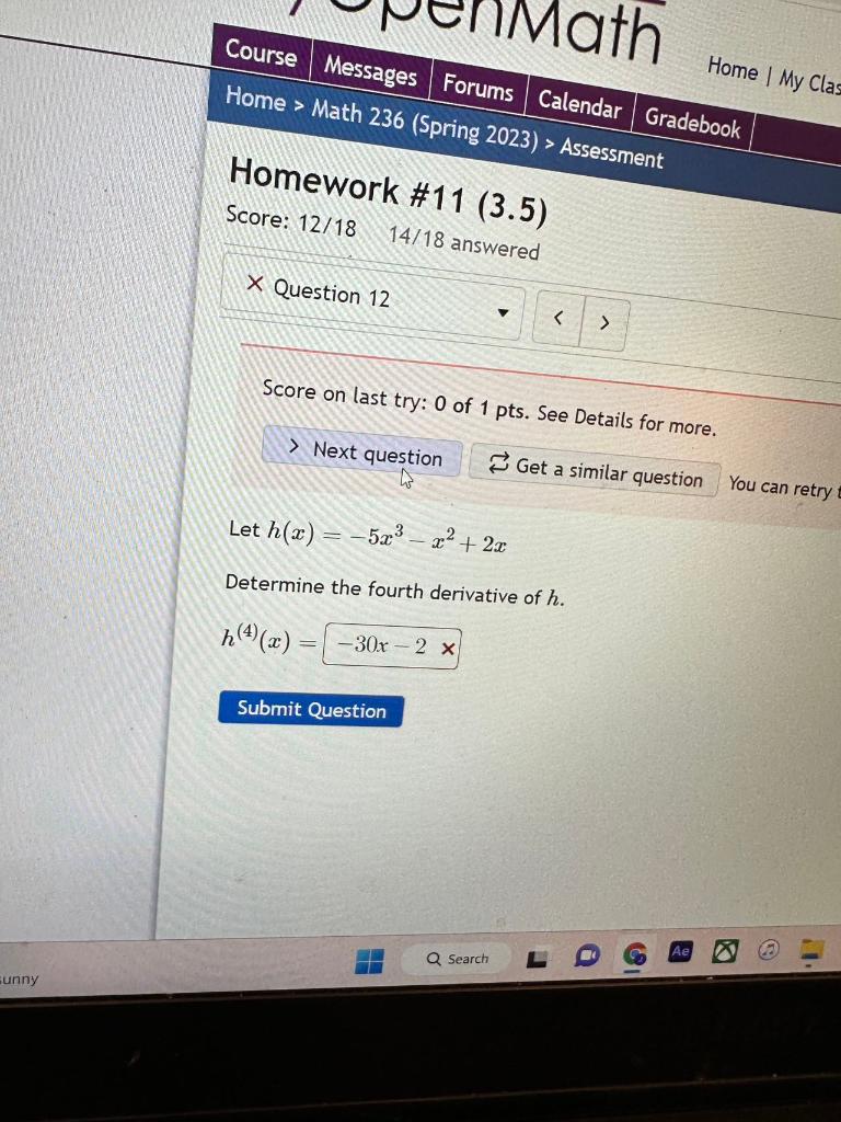 Solved Score on last try: 0 of 1 pts. See Details for more. | Chegg.com