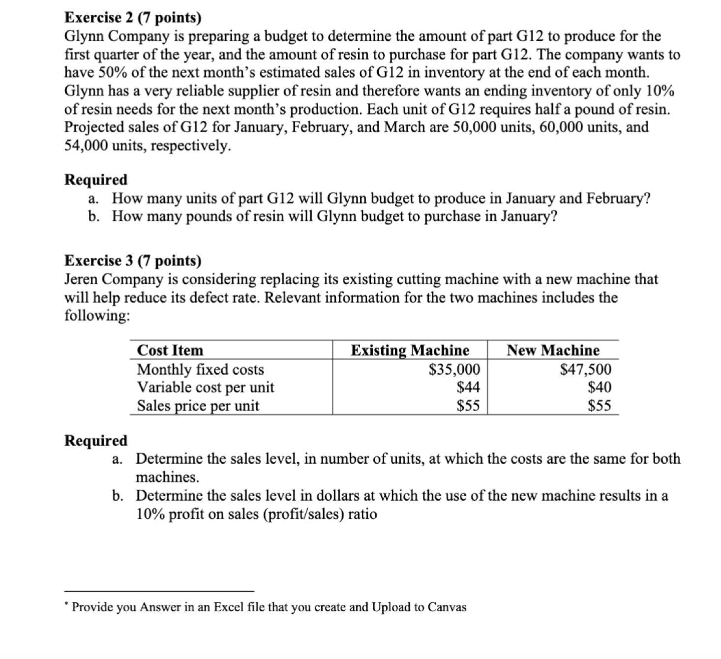 Solved Exercise 2 (7 points) Glynn Company is preparing a | Chegg.com