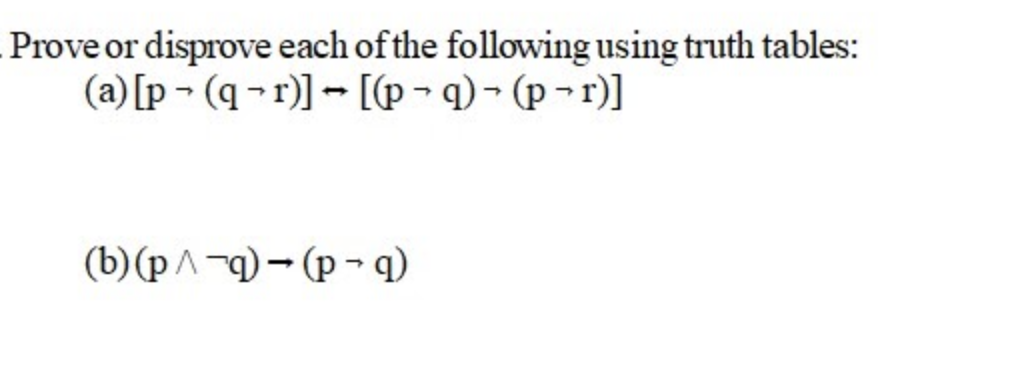 Solved Prove or disprove each of the following using truth | Chegg.com
