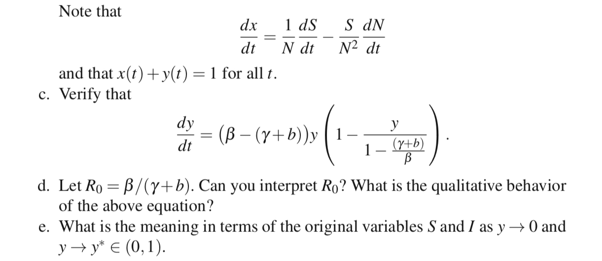 Solved Consider the following SIS epidemic model with | Chegg.com