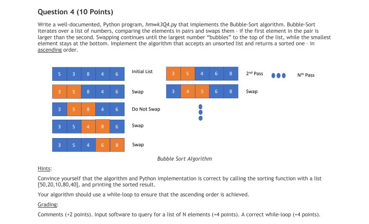 Solved Question 4 10 Points Write A Well Documented