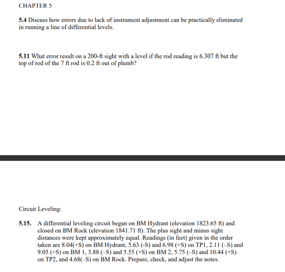 Solved CHAPTER 4 4.1 Define the following leveling terms: | Chegg.com