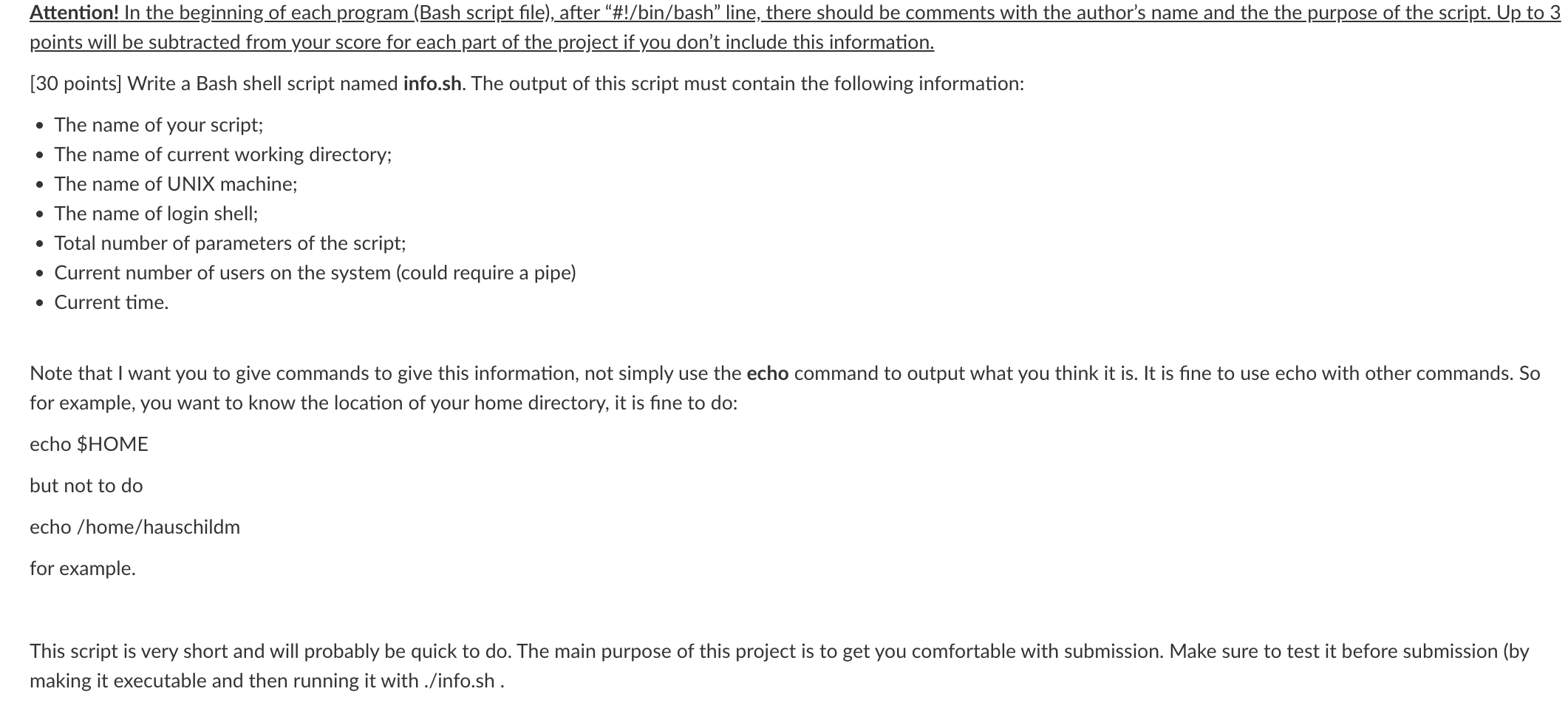 Solved Attention In The Beginning Of Each Program Bash 