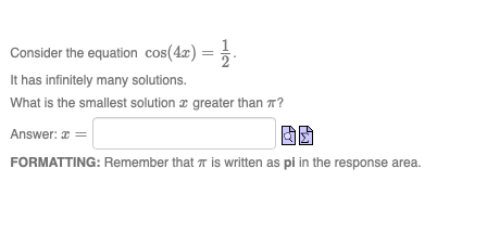 Solved Consider the equation cos(42) = 1 It has infinitely | Chegg.com