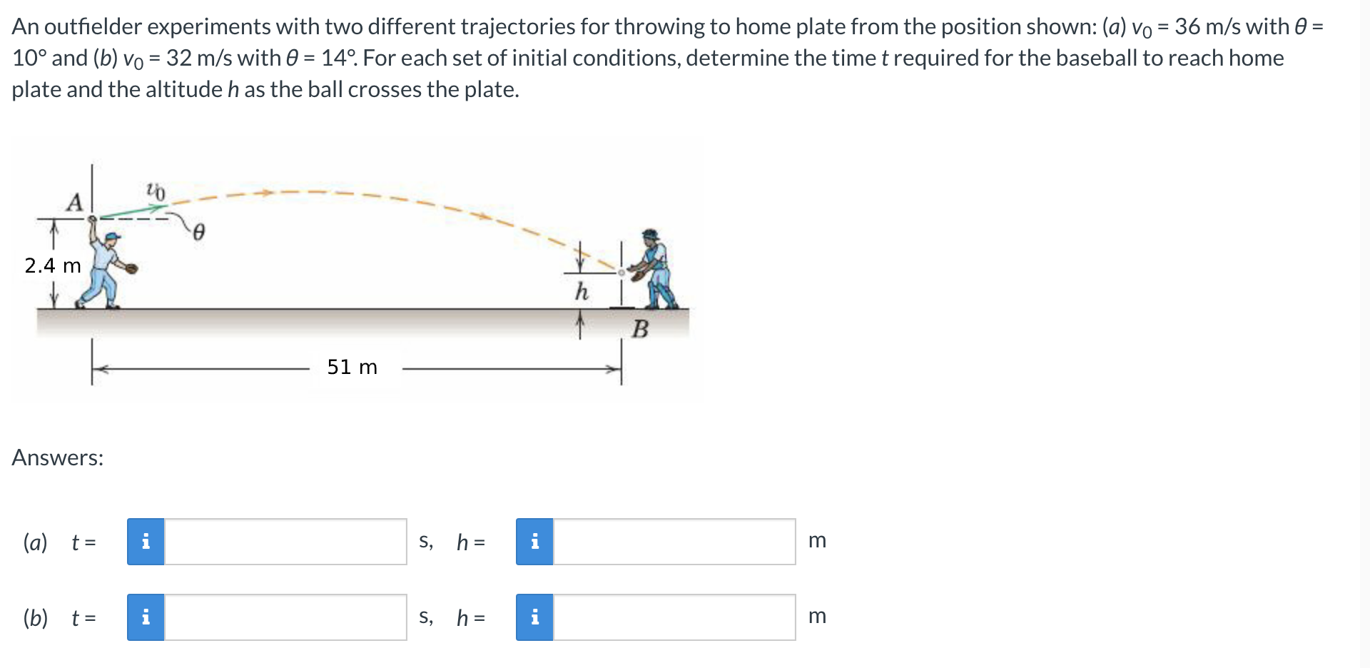 Solved An outfielder experiments with two different | Chegg.com