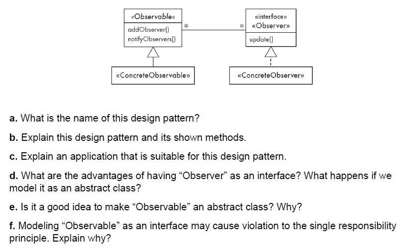 Solved «Observable> addObserver() notifyObservers() | Chegg.com