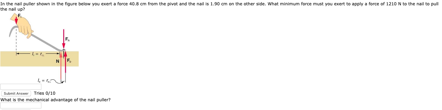 Solved In the nail puller shown in the figure below you | Chegg.com