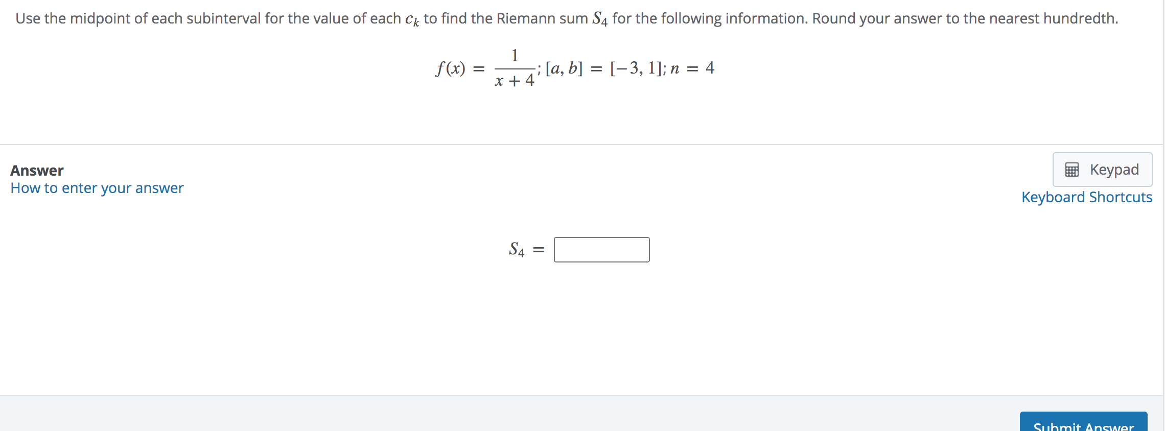 Solved Use the midpoint of each subinterval for the value of | Chegg.com