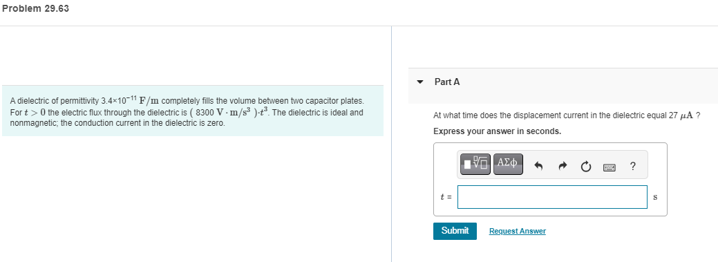 Solved Problem 29.63A dielectric of ﻿permittivity | Chegg.com