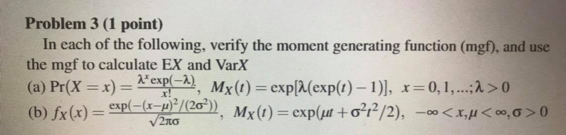 Solved Problem 3 1 Point In Each Of The Following Verify