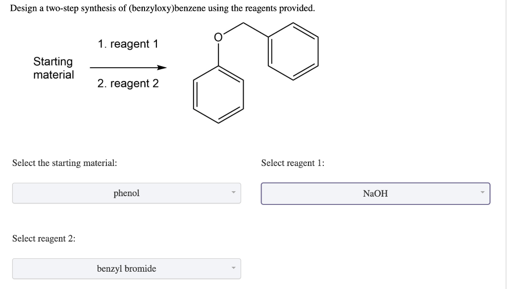 Solved Options: Starting Material; Phenyl, Benzyl Alcohol, | Chegg.com