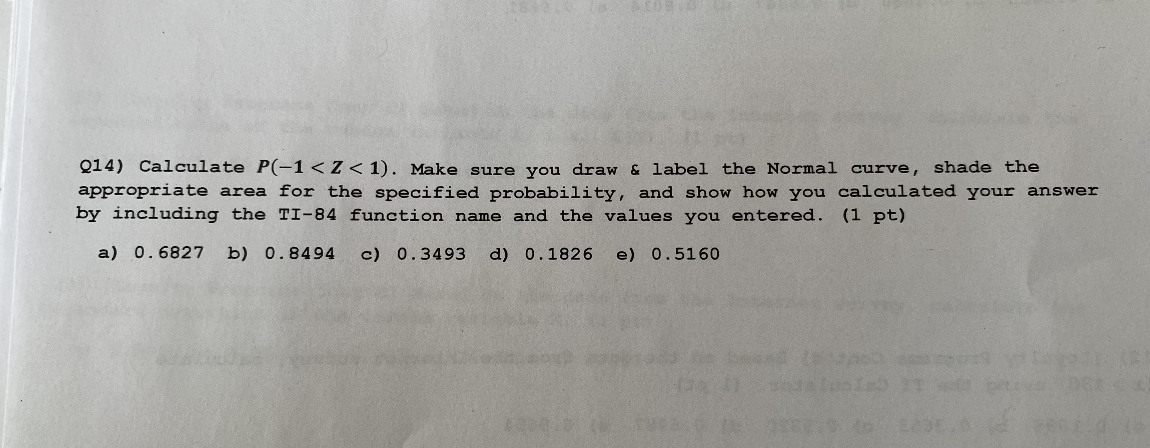 Solved Q14) Calculate P(−1 | Chegg.com
