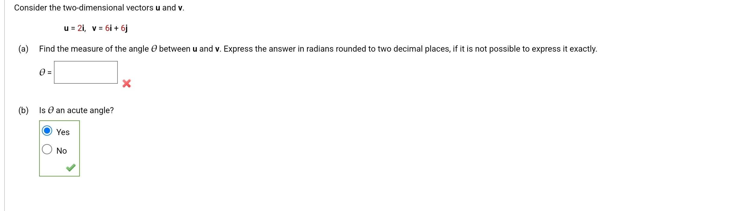 Solved Consider the two-dimensional vectors u and v. | Chegg.com