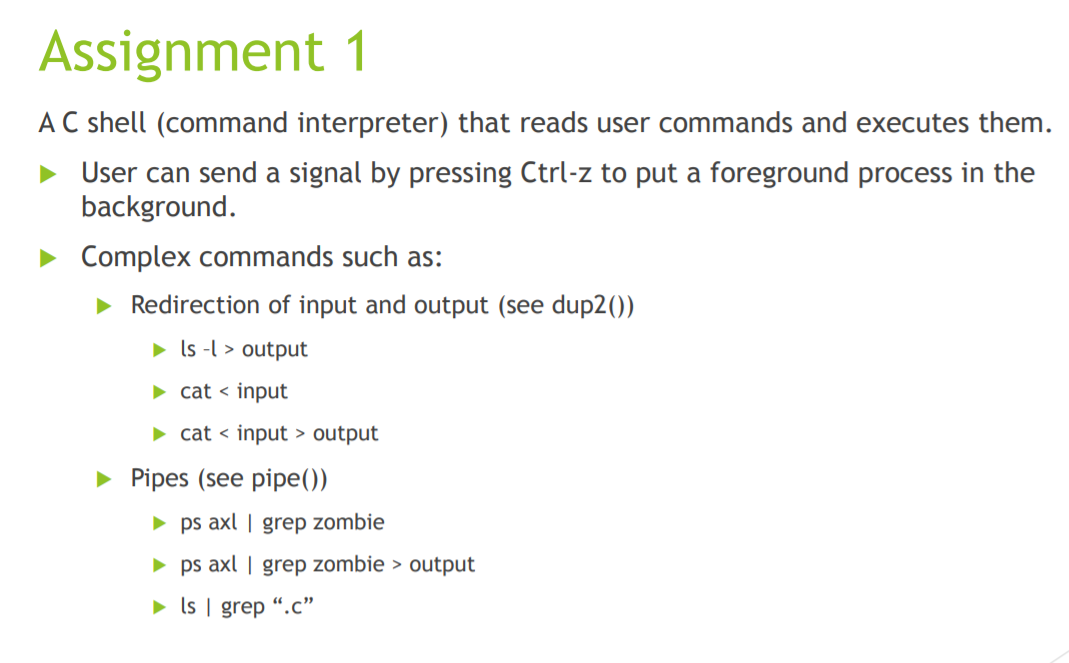 Solved Assignment 1 AC shell (command interpreter) that | Chegg.com