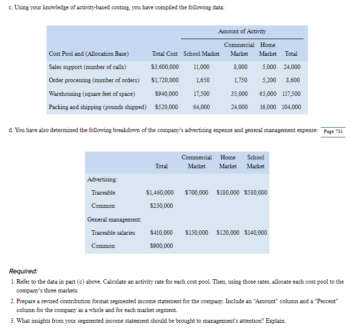 Solved INTEGRATION EXERCISE 10 Segmented Income Statements; | Chegg.com