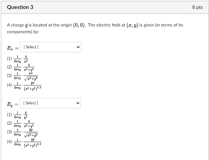 Solved A charge q is located at the origin (0,0). The | Chegg.com