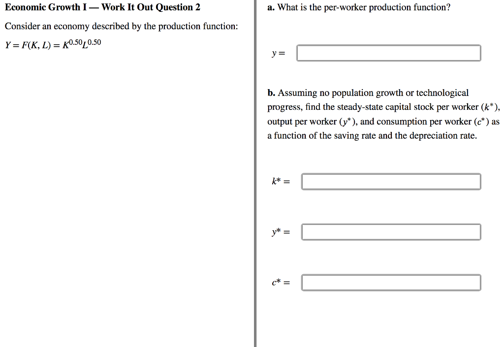 Solved A What Is The Per Worker Production Function