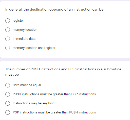 Solved In general, the destination operand of an instruction | Chegg.com