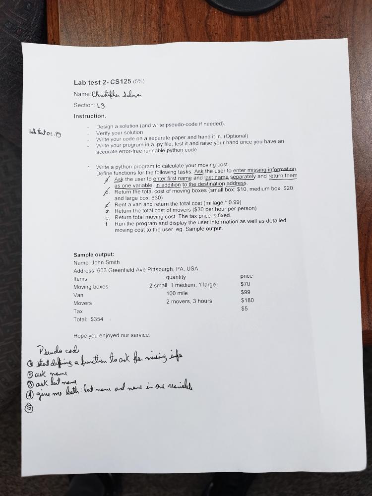 Solved 1. Write a python program to calculate your moving | Chegg.com