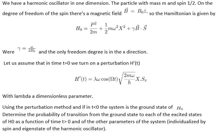 Solved We have a harmonic oscillator in one dimension. The | Chegg.com