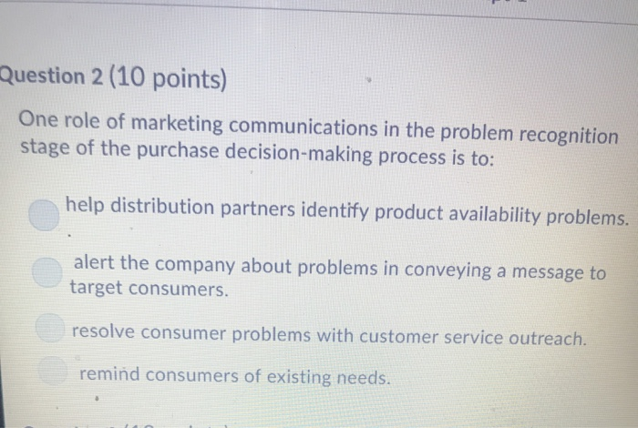 Solved Question 2 (10 points) One role of marketing | Chegg.com
