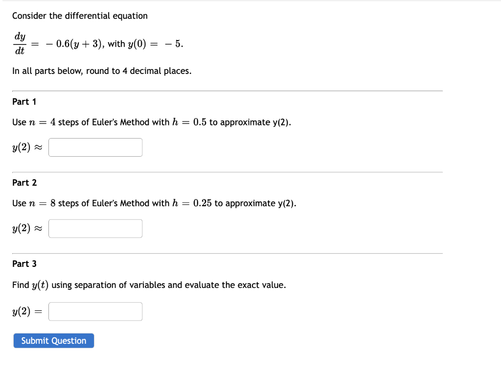 Solved Consider the differential equation dtdy=−0.6(y+3), | Chegg.com