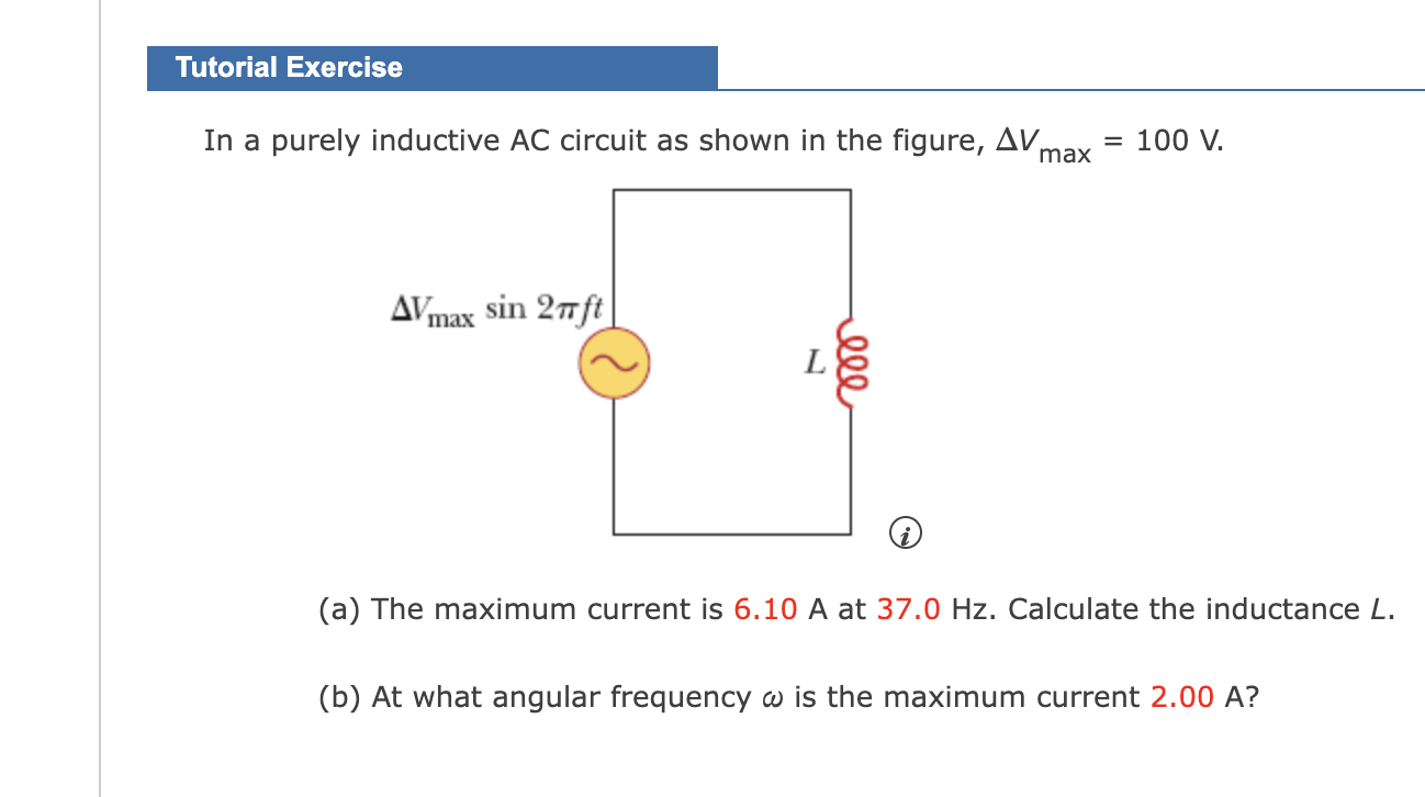 Solved In a purely inductive AC circuit as shown in the | Chegg.com