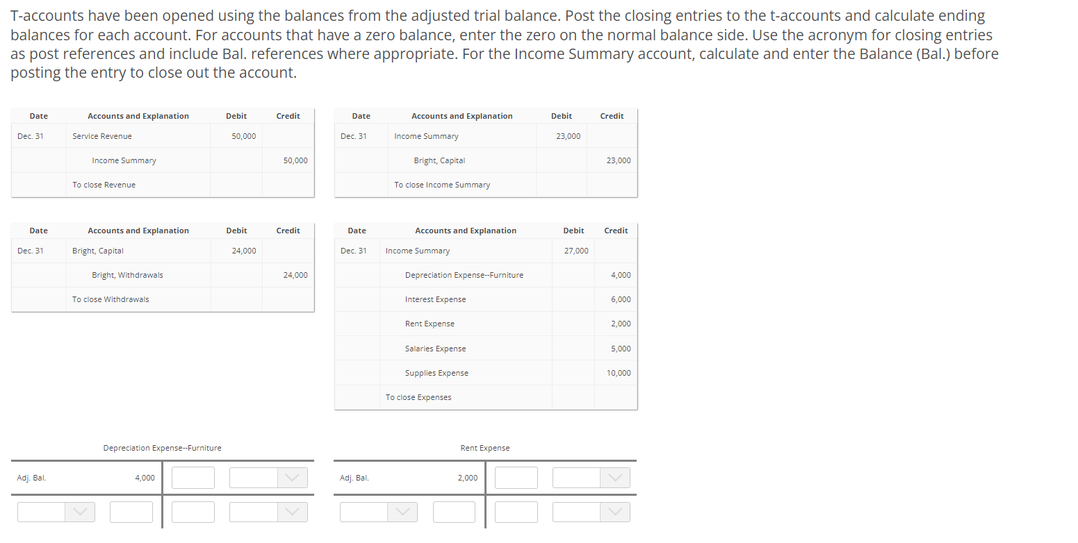 Solved T-accounts have been opened using the balances from | Chegg.com