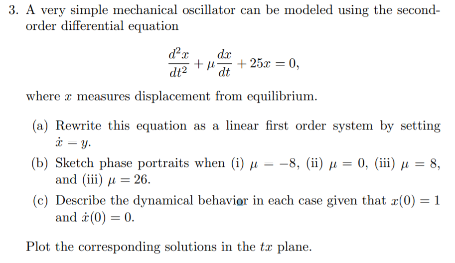 3. A very simple mechanical oscillator can be modeled | Chegg.com