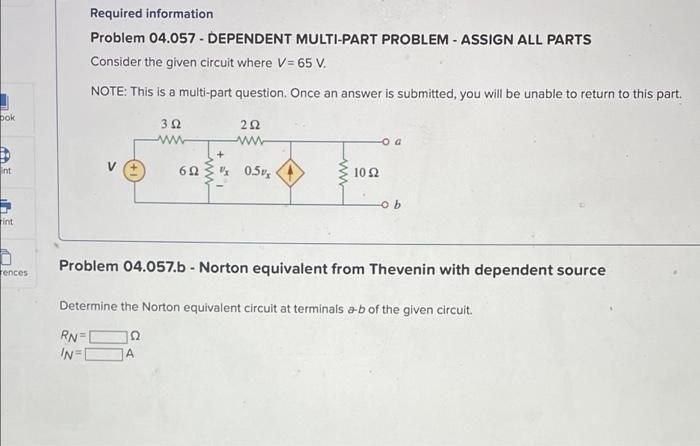 Solved Required information Problem 04.057 - DEPENDENT | Chegg.com