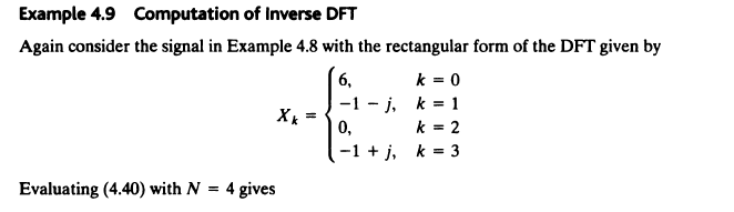 Solved Example 4.9 Computation of Inverse DFT Again consider | Chegg.com