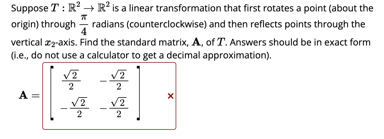Solved Suppose T:R2→R2 ﻿is a linear transformation that | Chegg.com