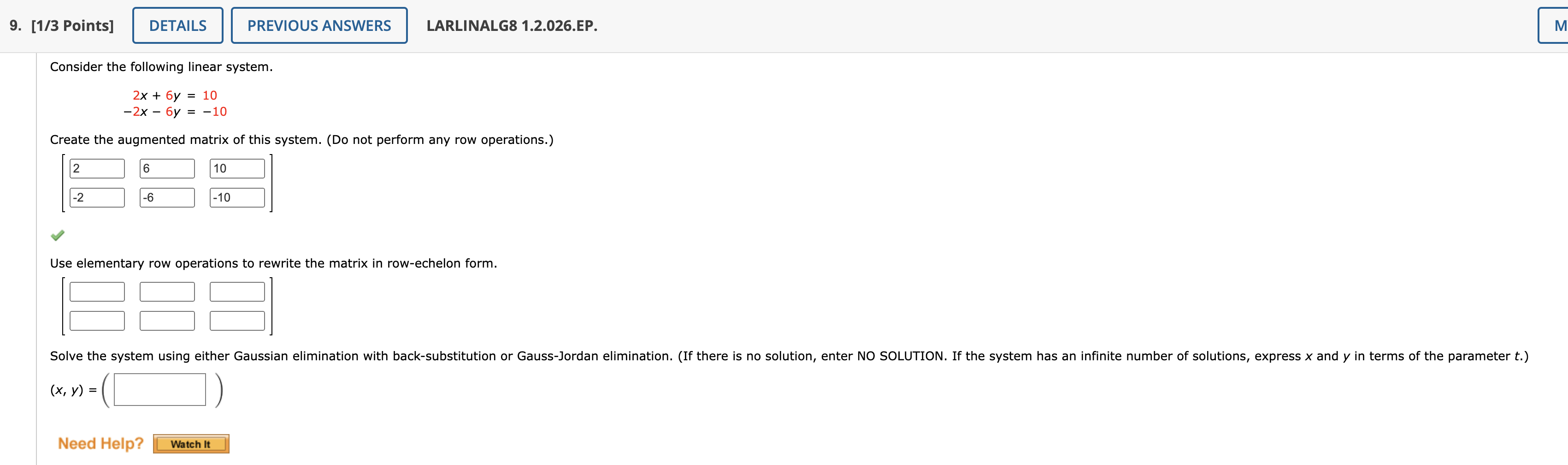 Solved Consider the following linear system. | Chegg.com