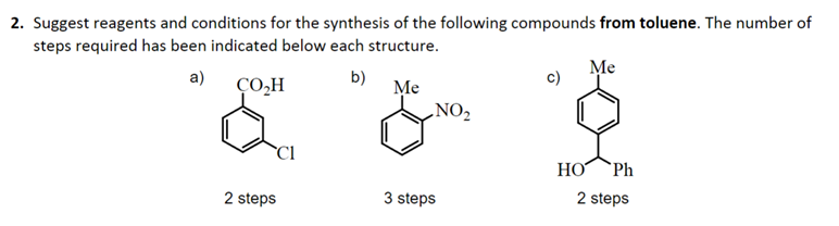 Solved Suggest reagents and conditions for the synthesis of | Chegg.com